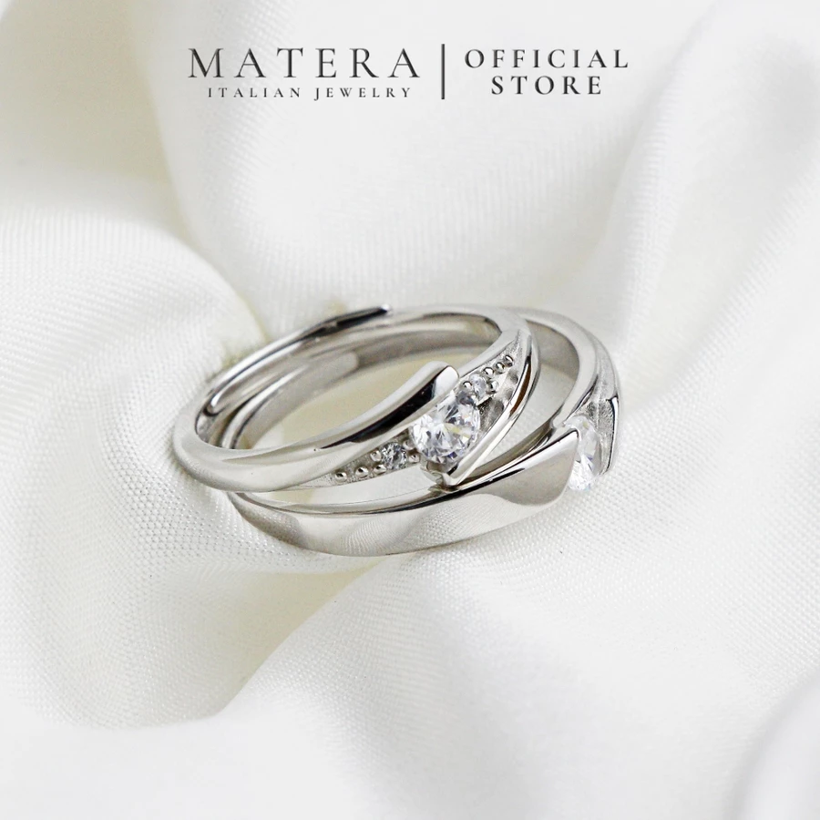 Nhẫn cặp đôi bạc 𝐎𝐧𝐞 𝐚𝐧𝐝 𝐎𝐧𝐥𝐲 MATERA S925 - Matera